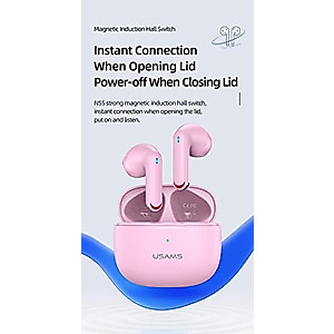 Wireless Earbuds Bluetooth 5.2Chip Bluetooth Earphones Earbud Noise Cancellation Sports Headphones with Charging Case Bluetooth Headphone Earbuds Gaming Ear Pods for Running 28hrs of Play Time (Pink)