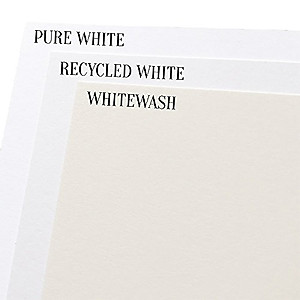 WHITEWASH WHITE 100% Recycled Cardstock Paper - 8.5 x 11 inch Premium 100 lb. Cover - 25 Sheets from Cardstock Warehouse