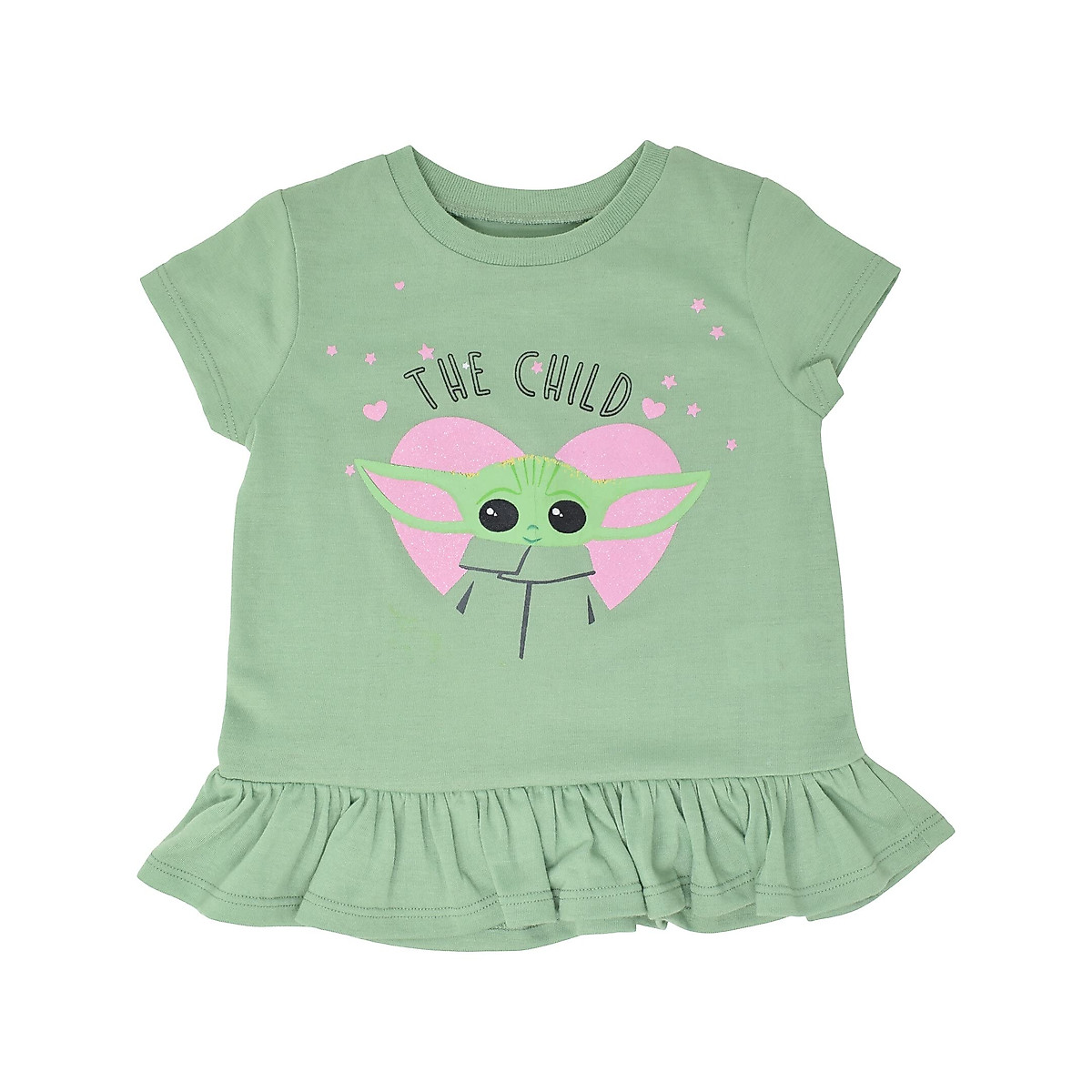 STAR WARS The Mandalorian The Child Toddler Girls T-Shirt and Leggings Outfit Set Green 2T