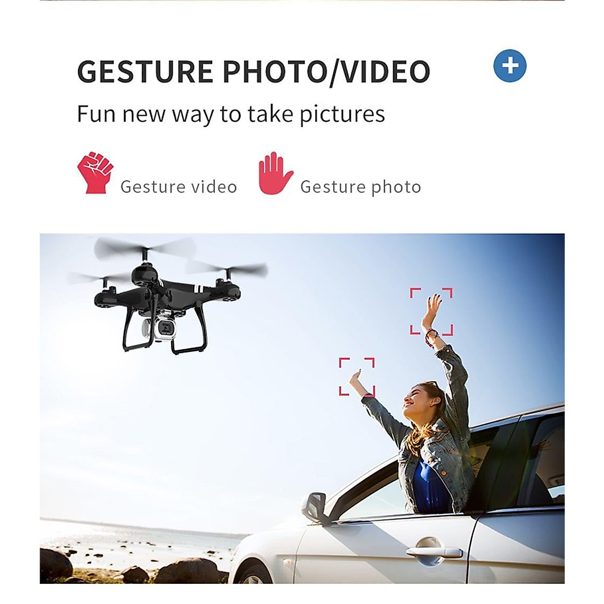 QAONIE KY101 Mini Drone with 720P HD Camera Remote Control Toys Gifts, 2 Batteries 30 Mins