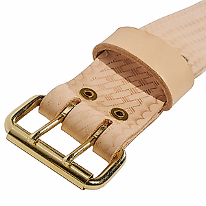 Klein Tools 5415S Tool Belt, Heavy-Duty Leather Work Belt for Contractors, Construction, Carpenters, Electricians, Framers, Ironworkers, Small