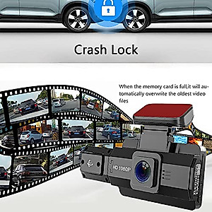 Mulcort Multi-Language Dual Lens Car Video Recorder Auto Dash Cam Car Camera Recorder Night Viewing Loop Recording DVR 170 Degree Wide Angle Car Camcorder