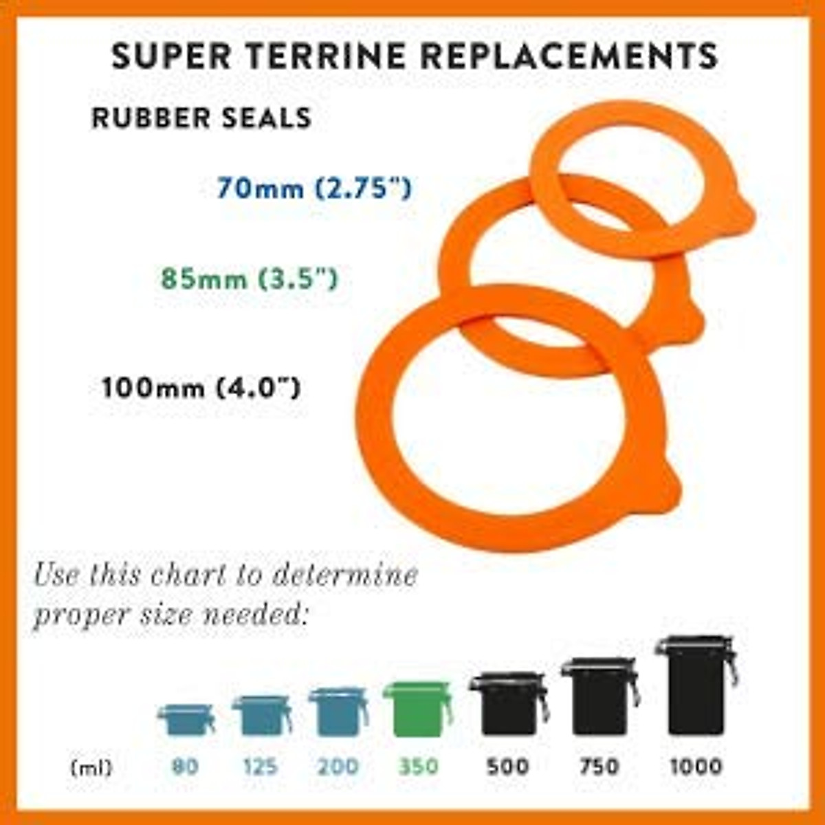 Set of 6-85 mm Rubber Jar Gaskets - Fits Le Parfait Canning and Storage Jars