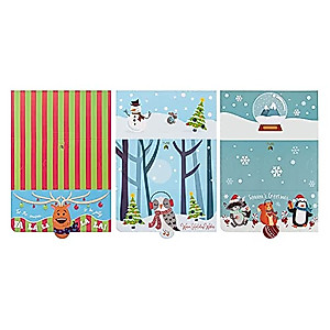 Sustainable Greetings 36 Pack Money Christmas Money Holder Cards with Envelopes, 6 Holiday Designs (7.25 x 3.5 In)