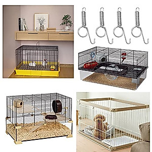 Anxingo 20 Pcs Spring Cage Latch Door Spring Hook Metal Finger for Fixing Rabbit, Dog, Cat,Birds,Rodents, Guinea Pig,Hamster, Parrot Hedgehog Cage Door