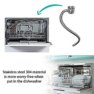 Stainless Steel Spiral Dough Hook, Replacement Mixer Accessories, Bowl-Lift Stand Mixers, K45DH Dough Attachment for K45 K45SS KSM75 KSM90 KSM95 KSM100 KSM103 KSM110 KSM150