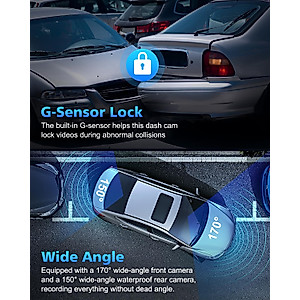 SUVCON Dash Cam Front and Rear 2K, Black