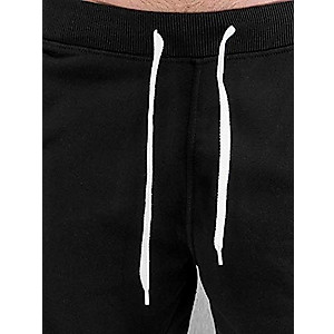 Southpole Men's Basic Active Fleece Jogger Pants-Regular and Big & Tall Sizes, BK, M