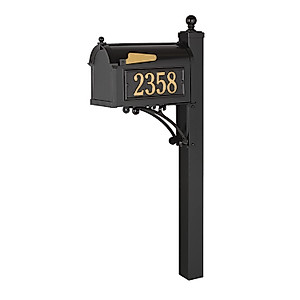Whitehall Deluxe Streetside Mailbox Package,Black,Extra Large,70726