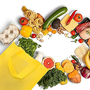 60 Pack Non Woven Tote Bags Reusable Gift Bag Large Reusable Bags with Handles Foldable Grocery Tote Adults Kids Goodie Bags Non Woven Fabric Bags for Birthday Party Shopping Treat Favor, 14 x 10 Inch