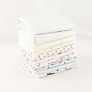 White Low Volume Precuts Fat Quarter Bundle (LV.10FQ) by Mixed Designers for Southern Fabric