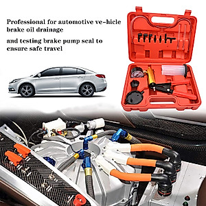 Hand Held Vacuum Pump Tester kit for Automotive with Sponge Protected Case,Adapters,One-Man Brake and Clutch Bleeding System(16pcs)