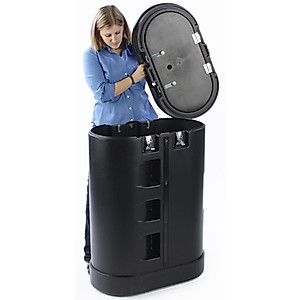 Displays2go Hard Carrying Case for Trade Show Accessories, Locking Top, Built in Wheels and Handle - 39” Tall (SCASE01)