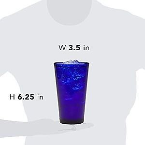 Libbey Cobalt Flare Tumbler Glasses, 17.25-ounce, Set of 8