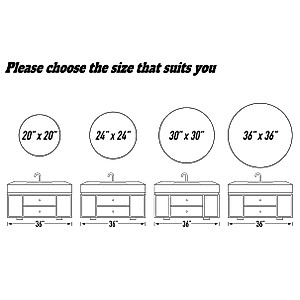 SCWF-GZ 20" Round Mirror Circle Wall Mounted Hanging or Against Wall Metal Frame Dressing Make-up Mirrors for Entryway Bedroom Bathroom Living Room 20 inch Gold