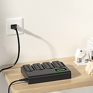 NP-F550 Battery 4 Pack and 4 Channel Charger Compatible with Sony NP-F970, NP-F960, NP-F950, NP-F930, NP-F770, NP-F750, NP-F570, NP-F550 Battery