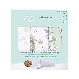 aden + anais, Cotton Knit Baby Wrap, Newborn Wearable Swaddle Blanket, 3 Pack, Winnie, 0-3 Months