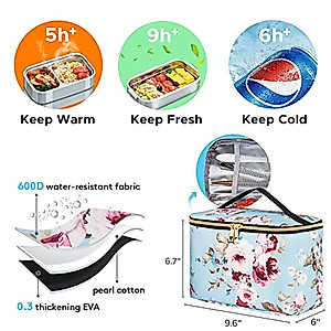 Kaome Lunch Backpack 15.6 Inch Laptop Backpack for Women with USB Port Nurse Gift Teacher Work Backpack Cooler Insulated Lunch Bag Waterproof Daypacks for Work Picnic Travel Anti-theft