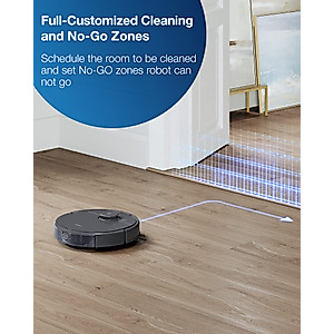 Ecovacs Deebot T8 Robot Vacuum and Mop Cleaner, Precise Laser Navigation, Multi-floor Mapping, Intelligent Object Avoidance, Full-customize clean, No-go and No-mop Zones, Auto-empty Station Compatible
