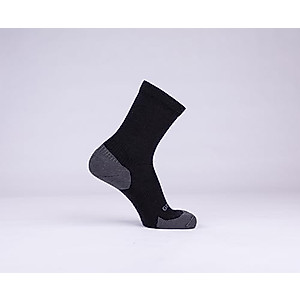 GRIP6 Everyday Merino Wool Socks - Lightweight Wool Hiking Socks - Warm Crew Socks for Men and Women - Cold Weather Gear - Black, Medium (1-pack)