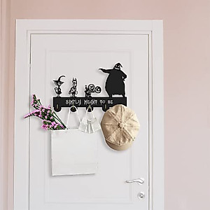 YSdesign The Nightmare Before Christmas Hooks-Jack Skellington Decor Wall Hooks,Wall Décor,Coat Hooks, Key Holder,Key Hanger for Wall、Entryway and Kitchen-11.8×7.8Inch、 Black 、Eco-Wood