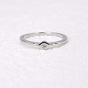 LEMON GRASS Sterling Silver Evil Eye Dainty Ring Size 8