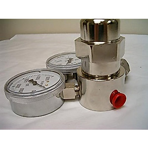 Miller Smith 827-00-27 Silverline High Pressure Analytical Brass Single Stage Regulators, 6000 PSI