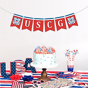 Military USCG Banner,US Coast Guard Graduation Parties, Retirement, Welcome Home & Birthdays Party Decoration Supplies