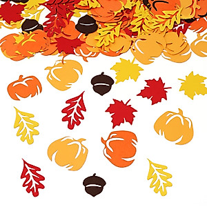 yueton 2 Bags Fall Maple Leaf Pumpkin Acorn Paper Confetti, Autumn Table Scatter Confetti, Sprinkle Confetti, Party Decoration Confetti, for Wedding, Birthday, Baby Shower, Halloween, Photoshoot, etc