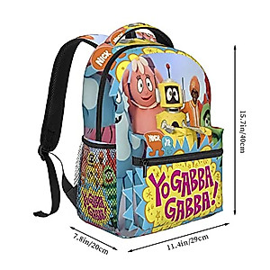 Pobecan Yo Gabba Anime Gabba! Backpack Funny Laptop Back Pack Book Bag Hiking Outgoing Daypack For Women Mens
