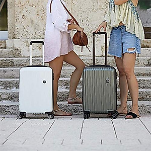 SwissGear 7272 Energie Hardside Luggage Carry-On Luggage With Spinner Wheels & TSA Lock, Olive, 19”, Gunmetal