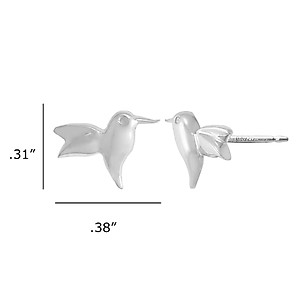 Boma Jewelry Sterling Silver Hummingbird Stud Earrings