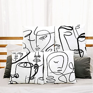 AEFPOYMXU Square Decorative Throw Pillow Covers Set of 4 White Couch Pillows with Zipper for Summer Farmhouse Living Room Soft Short Plush (18"*18")