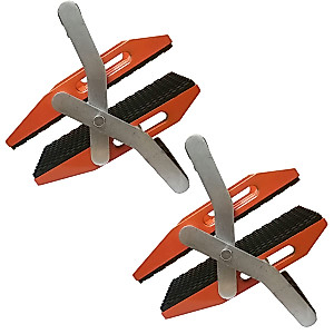 E-Found 2PCS Doubld Handed Carrying Clamps,2.36 inch Granite Stone Panel Carriers Lifing Tools for Granite Stone Quartz Worktops Slabs Marble with Rubber-lined 770lbs Moving Glass Clamp