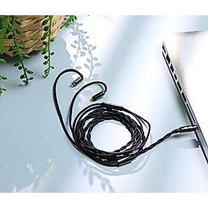 Linsoul Tripowin Zombur 4N High Purity OFC Oxygen Free Cable HiFi IEM Cable with Microphone, Cotton Yarn Outer Layer for Audiophile Replacement Cable (with MIC, 3.5, 2PIN)