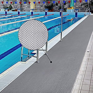 Nisorpa Commercial Drainage Mat 3x10 Ft 0.22'' Thick Non Slip Wet Area Floor Mat Pool Drain Floor Mat Garage Pools Restaurant Bars Bathroom Patio Outdoor Indoor Splash Matting, Grey