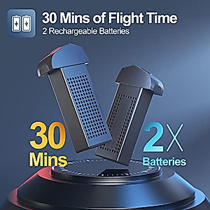Holy Stone Drone for Kids Adults with 1080P HD Adjustable Camera, Fold-able RC Quadcopter for Beginners with 30 Mins Flight, Gravity Sensor, Voice Control, Trajectory Flight, Storage Case, HS260