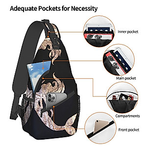 PSVOD Black Mermaid Crossbody Bag, Men'S And Women'S Sling Chest Cross Body Bag, Used For Leisure And Travel