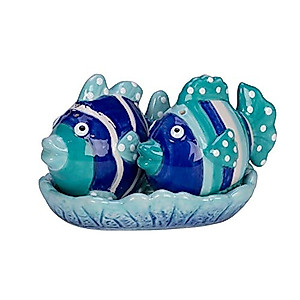Beachcombers Ceramic Fish Salt and Pepper Coastal Beach House Decor Decoration Multi