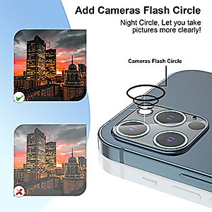 [4Pack] 2 Pack Screen Protector Tempered Glass Compatible with iPhone 12 PRO 5G (6.1”)+2 Pack Camera Lens Protector Tempered Glass for iPhone 12 PRO, HD Clear Anti-Scratch Bubble Free Case Friendly