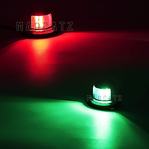 MADCATZ MIX Side Marker Light Assemblies Boat Interior Lights Red/Green 8 LED Port Starboard Stainless Steel Navigation Lights for Boat Ship Yacht 12V DC Waterproof Pack of 2