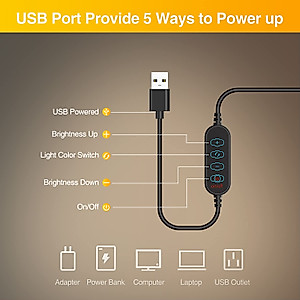 Desk Lamp Clamp, 12W Bright LED Desk Light for Home Office, Eye-Caring Table Light for Dorm Room, 3 Color 10 Brightness, Long Flexible 360° Goosenecks, Metal Swing Arm, 10W USB Adapter, Black.