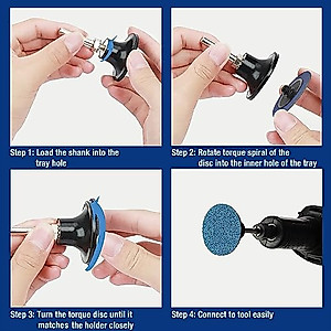 WORKPRO 101-pieces Sanding Discs Set, 2 inch Discs with 1/4 inch Holder, Surface Conditioning Disc for Die Grinder Surface Prep Strip Grind Polish Burr Finish Rust Paint Removal