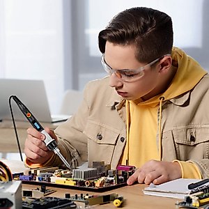 Electronics Soldering Iron, SREMTCH 80W Precision Soldering Iron Kit with LCD Display, Professional Soldering Iron Kit with Adjustable Temperature 392℉ - 842℉, ON/OFF Switch, Welding Accessories