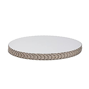 12-Pack Cake Boards 12 Inch, Elegant Round Scalloped Boards for Bakeries, Baking Desserts, Cake Decorating, Sturdy Cardboard Material, Disposable (Silver, 12x12x0.08 in)