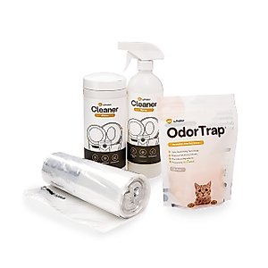 Litter-Robot Supply Kit by Whisker - Includes 30 Cleaner Wipes, 25 Waste Drawer Liners, Cleaner Spray & 6 OdorTrap Refill Packs, For Use with Litter-Robot, the Self-Cleaning Cat Litter Box