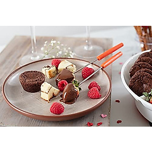 MasterChef Chocolate Fondue Maker- Deluxe Electric Dessert Fountain Fondue Pot Set w 4 Forks & Party Serving Tray -Melting, Warming Caramel, Cheese, Sauce, Fun Birthday Easter Day Gift