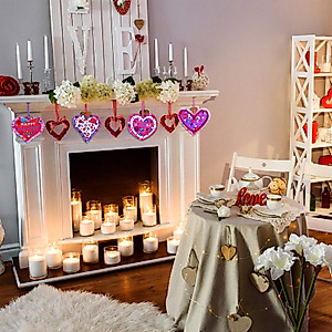 Winlyn 24 Sets Valentine's Day Heart Ornaments Decorations DIY Foam Heart Valentine Craft Kits Assorted Foam Heart Shapes Stickers Pom-poms Googly Eyes for Kids Classroom Art Activity Gift Exchange