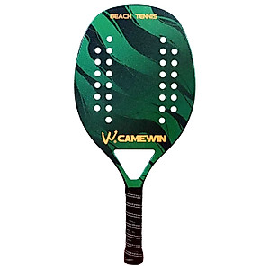 Beach Tennis Racket,Carbon Fiber Grit Face with EVA Memory Foam Core Beach Tennis Racket with Cover Bag (2PCS)