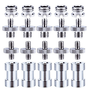 Sunmns 1/4 Inch and 3/8 Inch Converter Threaded Screws Adapter Mount Set for Camera/Tripod/Monopod/Ballhead, 21 Pieces